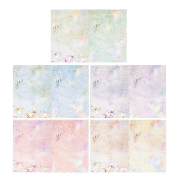 Motiv-Grußkarten, Magnolien, 11,5cm x 16,5cm, 5 Designs, inkl ...