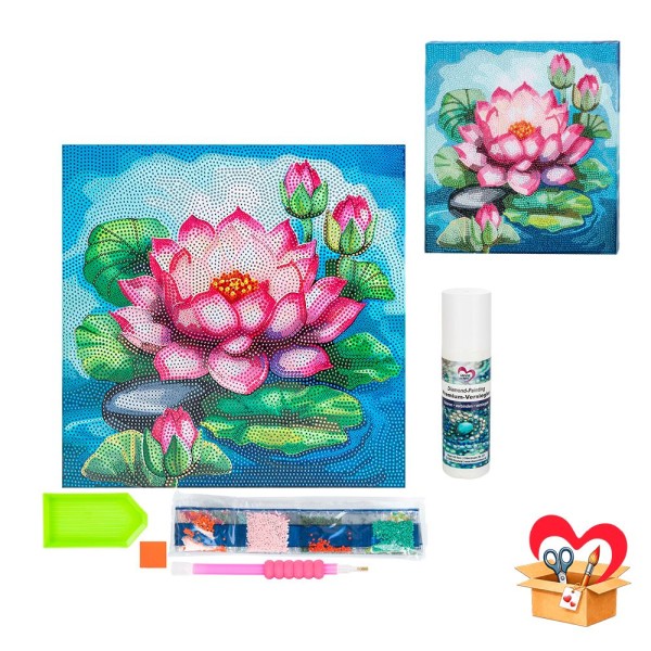 BastelBox: Funkelnde Lotusblüte, 3-teilig | BastelBox mit Herz | Bastel ...