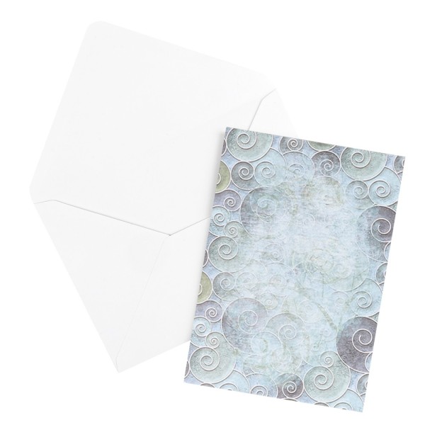 Motiv-Grußkarten, Schnörkel, 11,5cm x 16,5cm, 5 Designs, inkl ...