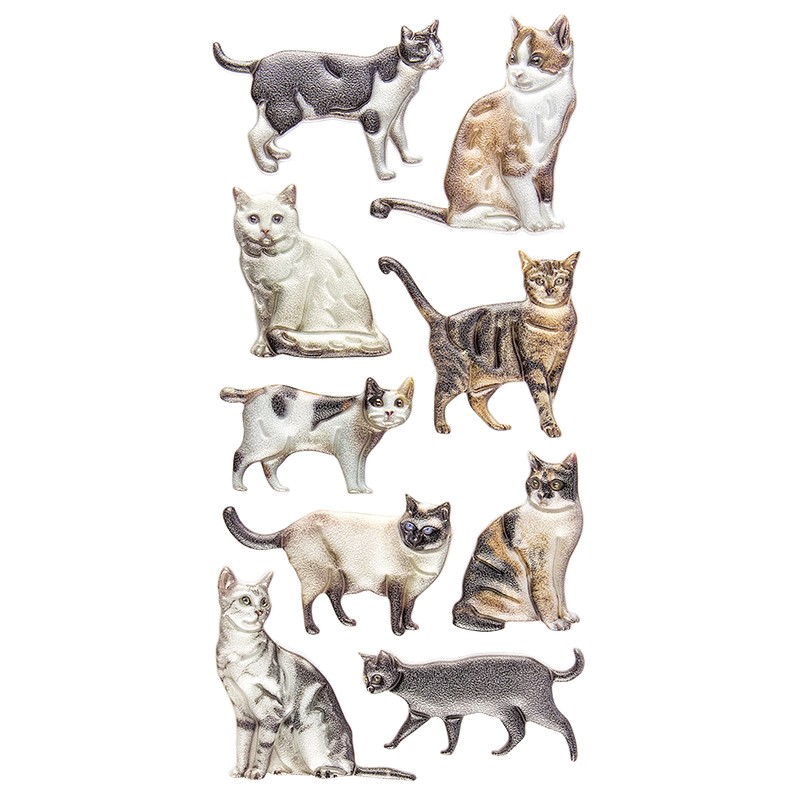 Relief-Sticker, Katzen, 17,5cm x 9cm | Relief-Sticker | Sticker ...