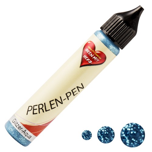 Perlen-Pen, 25ml, Glitzer, aqua-blau | Perlen-Pens | Farben ...