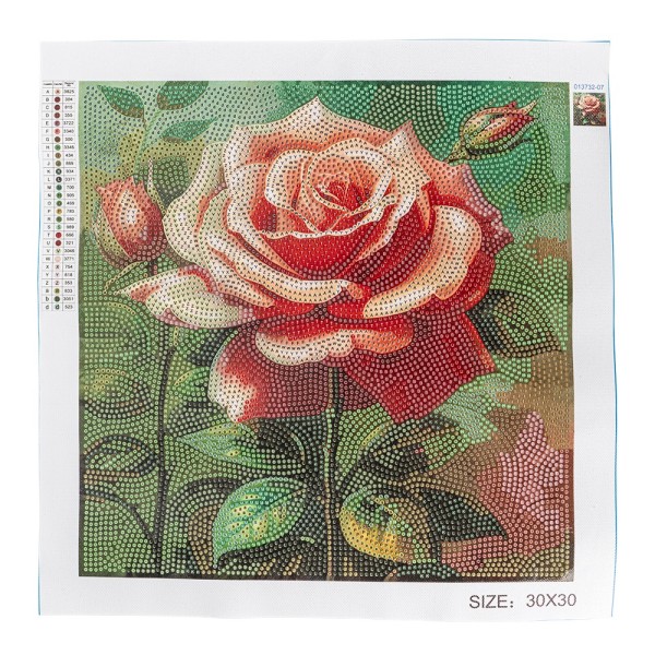 Diamond-Painting-Bild, Rose in Apricot, 30cm x 30cm, inkl. Werkzeug ...
