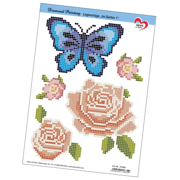 Vorlagen für Diamond Painting: Im Garten, DIN A4, 2 Stück | Vorlagen ...