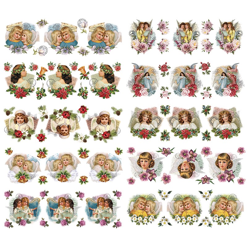 Transparent-Stickerbogen, Engel, 10cm x 30cm, 10 Bogen | Transparent ...