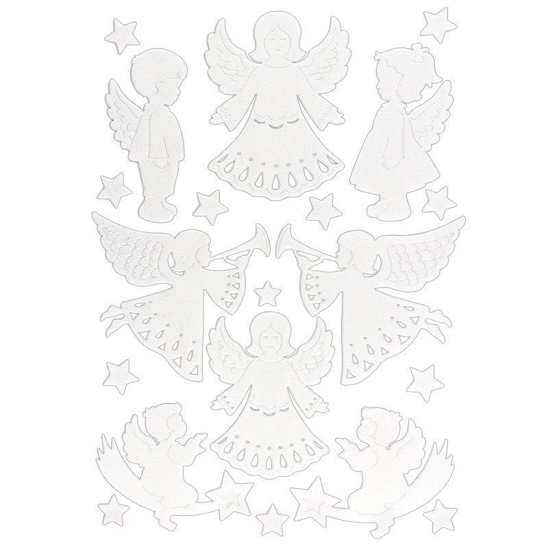 3-D Sticker, Deluxe Engel, verschiedene Größen, selbstklebend, weiß ...